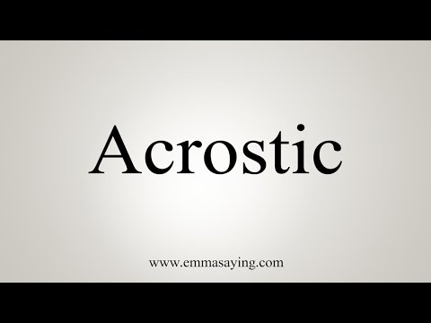 How To Say Acrostic