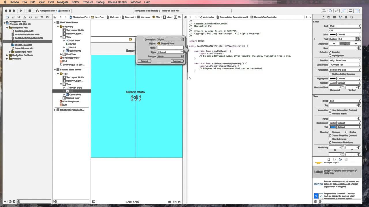 iOS Tutorial: Navigation Controller (Swift + Xcode)