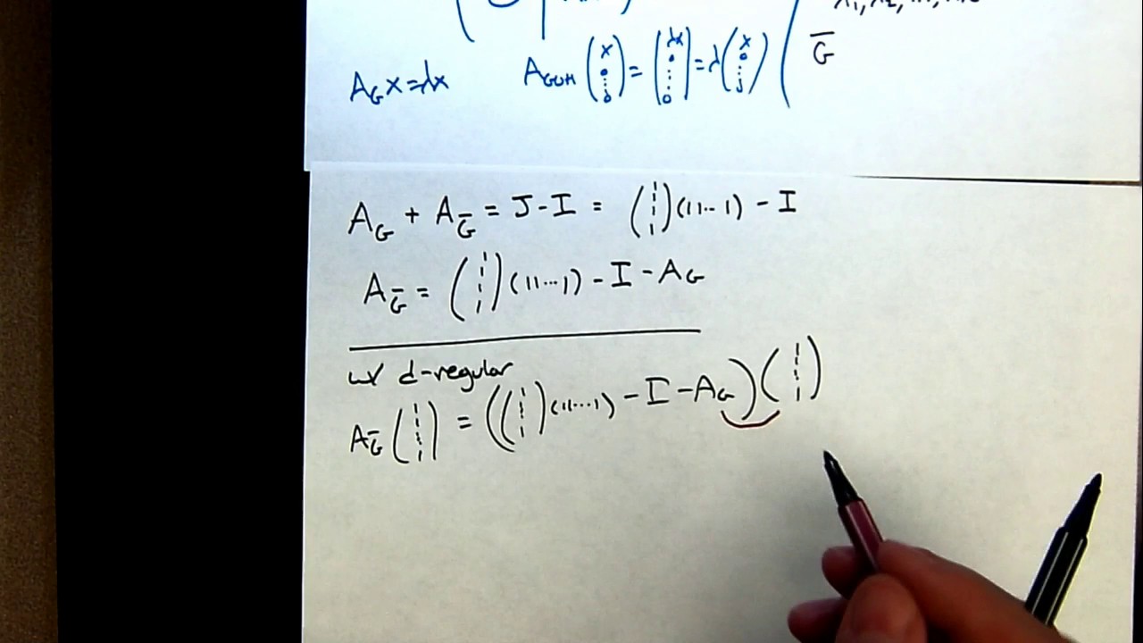 MATH 595 - 20 January 2017 equitable partitions; complements; joins