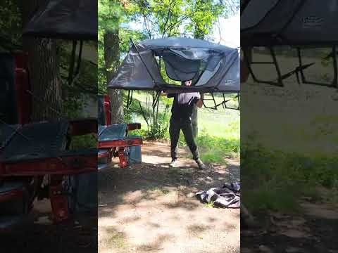 Cot Tent Camping in a Truck #Shorts #gmc #camping #overlanding #rooftoptent #carcamping #camping