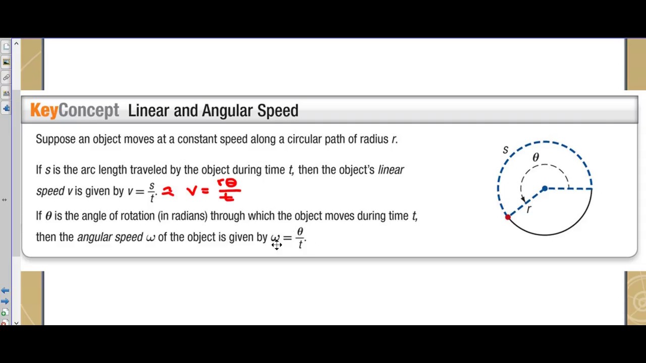4-2 Example 5 Find Angular and Linear Speeds