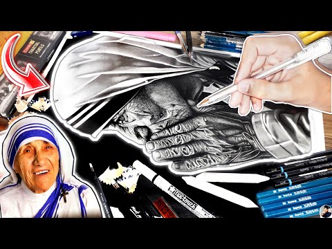 DRAWING THE SAINT MOTHER TERESA | DRAWING THE SAINT TERESA OF CALCUTTA REALISTIC PENCIL PORTRAIT.