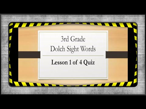 3rd Grade Level Dolch Sight Words Quiz 1 of 4 American English Vocabulary