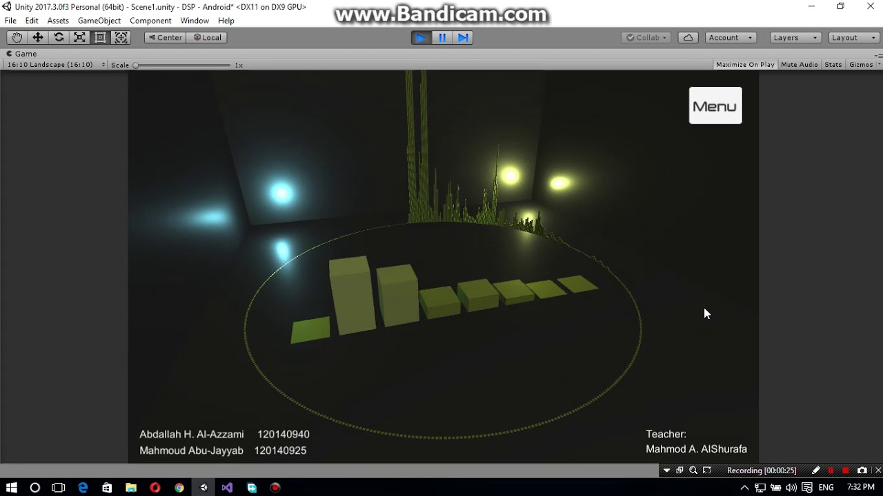 Audio analyzer with unity