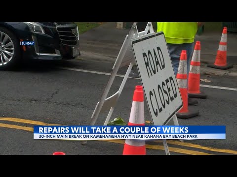 Repair work to Kamehameha Highway near Kahana Bay could last "a couple of weeks," BWS says