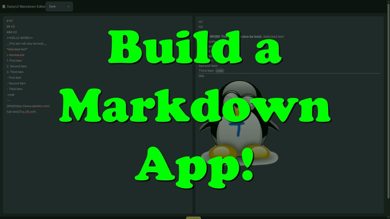 Build a Markdown Editor with DaisyUI & JavaScript – Beginner Friendly!