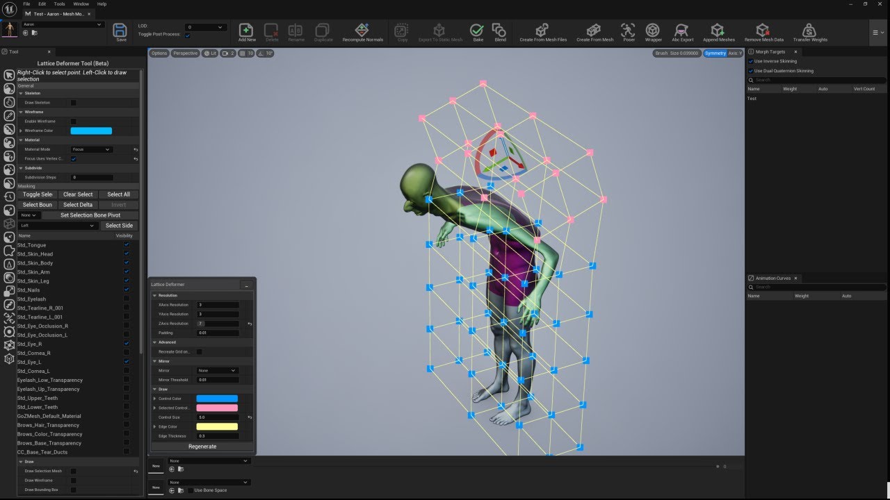 How to use Handle-Based Deformation Tools in Unreal Engine with Mesh Morpher