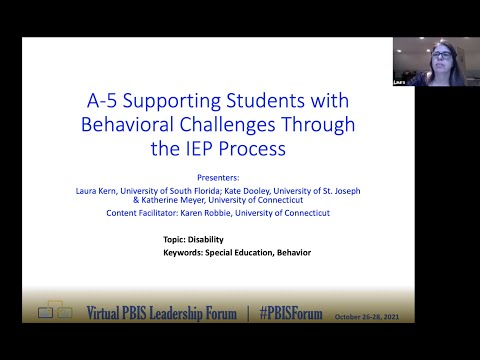 [Session A5] PBIS Forum 2021: Supporting Students with Behavioral Challenges...