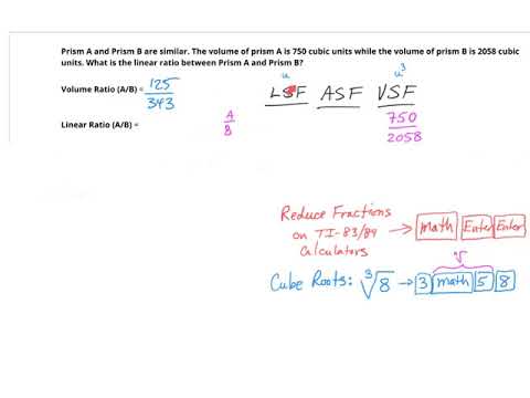 Converting a volume scale factor to a linear scale factor.