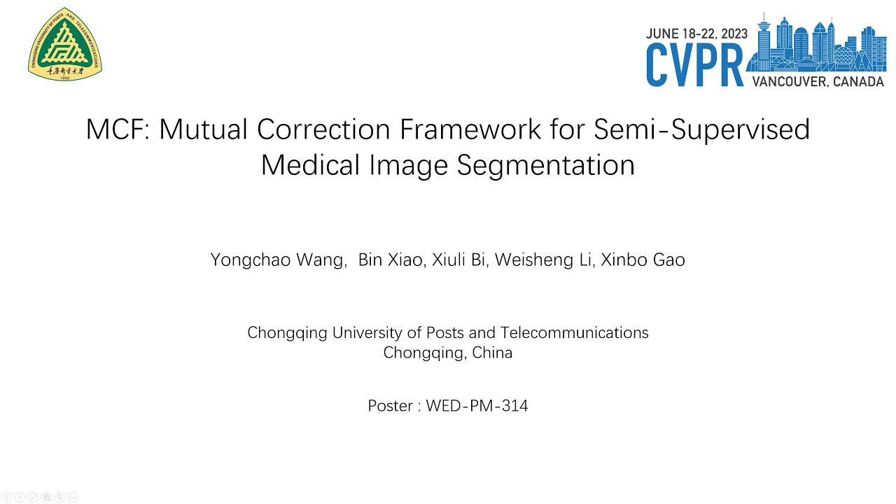 [CVPR 2023] MCF: Mutual Correction Framework for Semi-Supervised Medical Image Segmentation