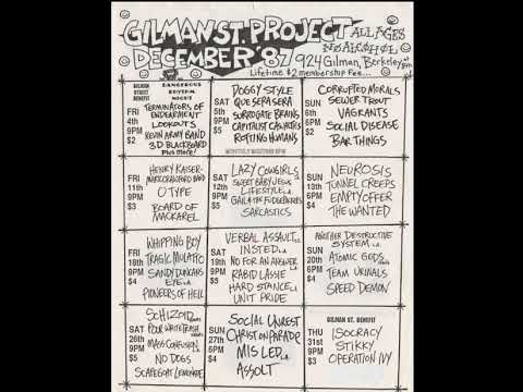 Neurosis- 924 Gilman, Berkeley Ca 12/13/87 Transfer from 1st gen ...