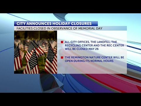 City of St. Joseph shares holiday schedule in observance of Memorial Day