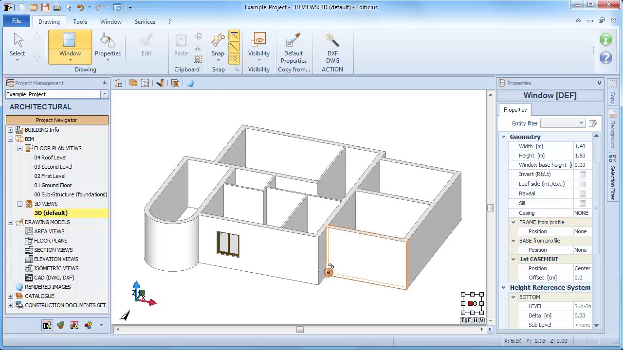 Edificius Tutorial - Designing window in 3D View - ACCA software