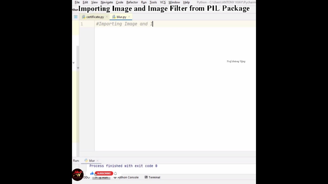 How to Blur an Image in Python  |PIL Package | Prof.Antony Vijay #shorts