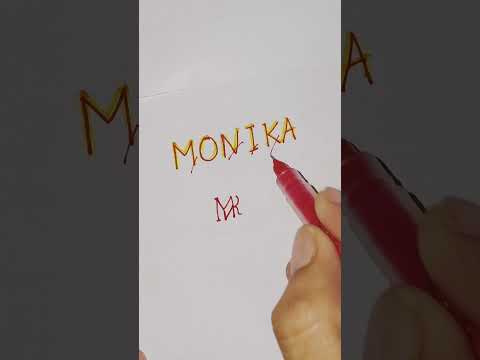 Monika name logo❤️🥰 #monika logo design logo design # brand name #viral #ytshorts #shortvi