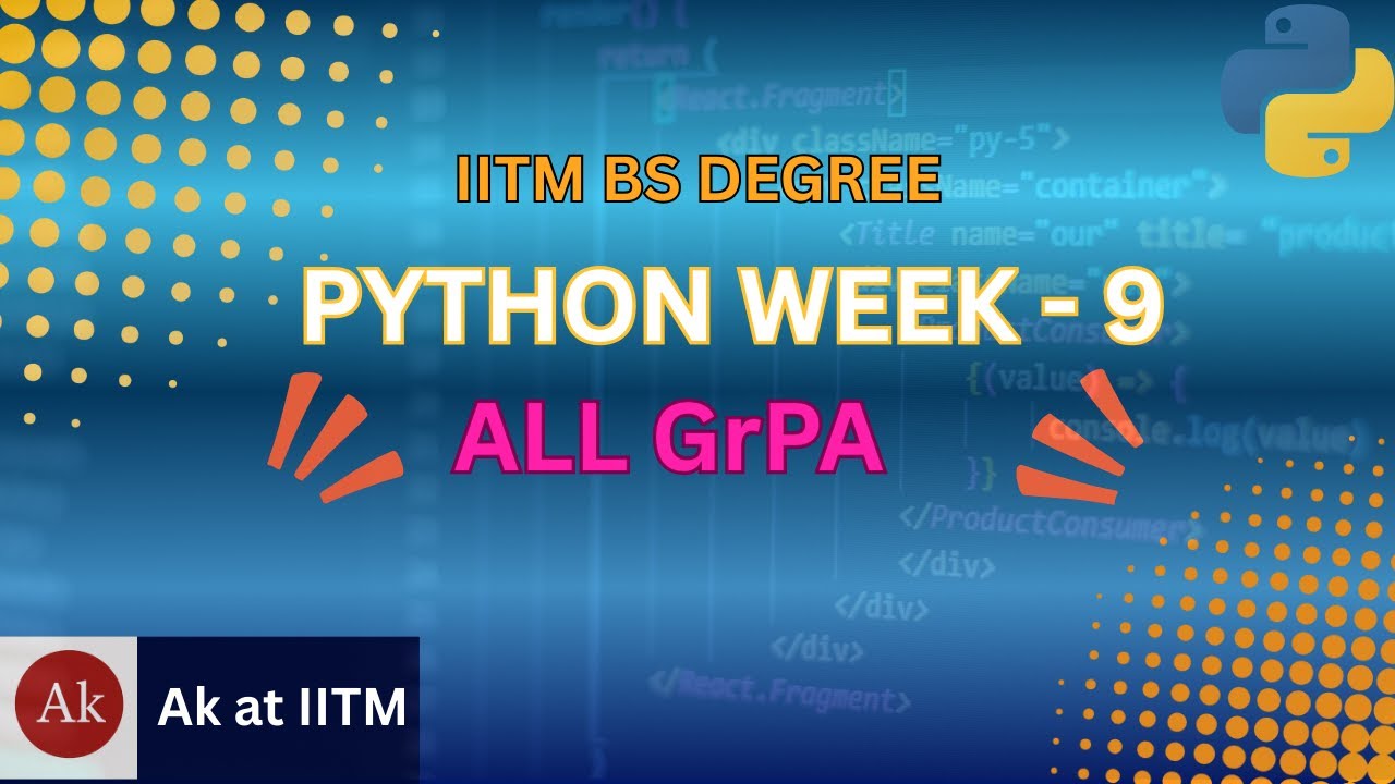 📘 IITM BS Degree | 🐍 Python Week - 9 | GrPA (1– 5) And PPA (11-15) Solutions