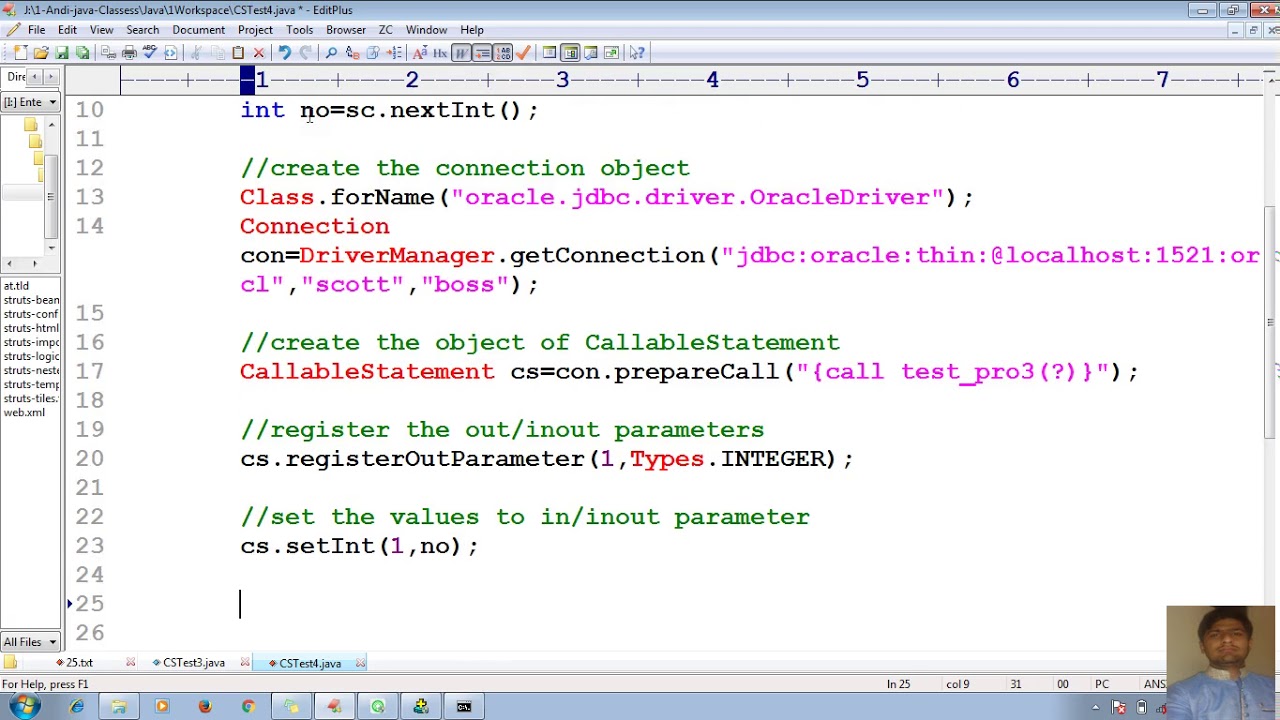 48 Advanced Java Tutorial |JDBC| Call pl sql procedure with INOUT param from Java Appl | adv java