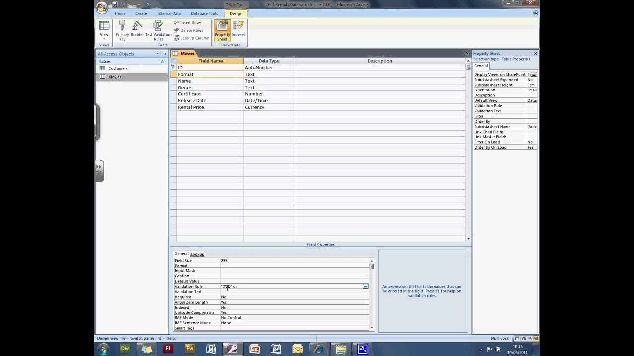 Validation rule & text