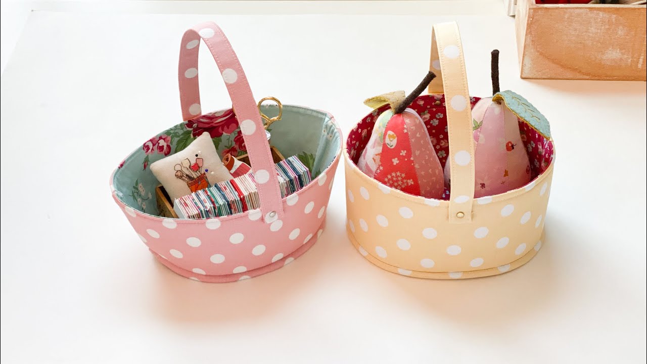 Sewing Basket | FREE TEMPLATE | DIY Easter Fabric Basket