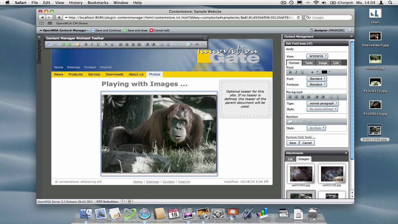 OpenWGA 5.2 Preview: Playing with Images