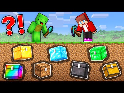 Mikey and JJ Find Secret $1 to $100,000 Chests in Minecraft (Maizen)