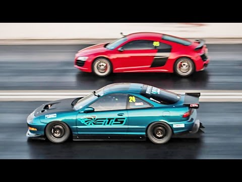 Insane Acura Integra Walks 1,000 HP Twin-Turbo Audi R8 in Extreme Drag ...