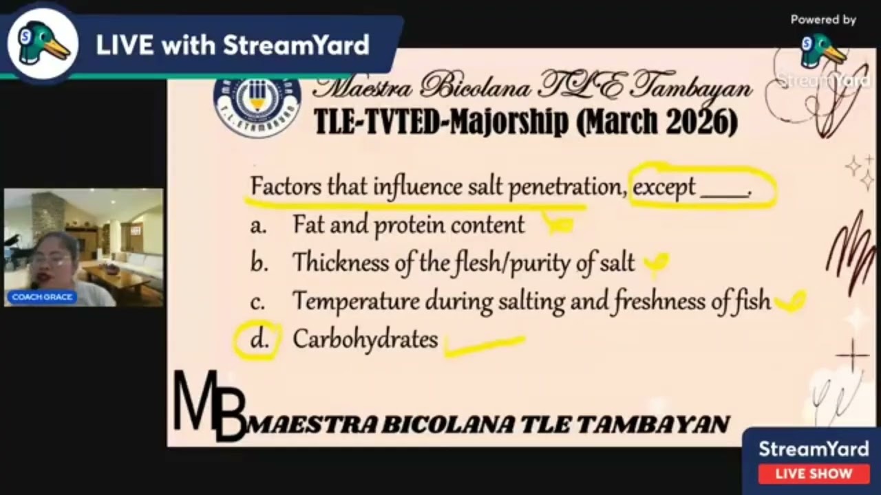 Part 1 TLE-TVTED Majorship March 2026 Board Examination.