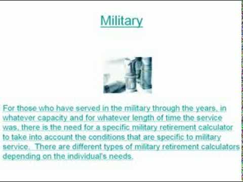 A Specialized Planner: Military Retirement Calculator