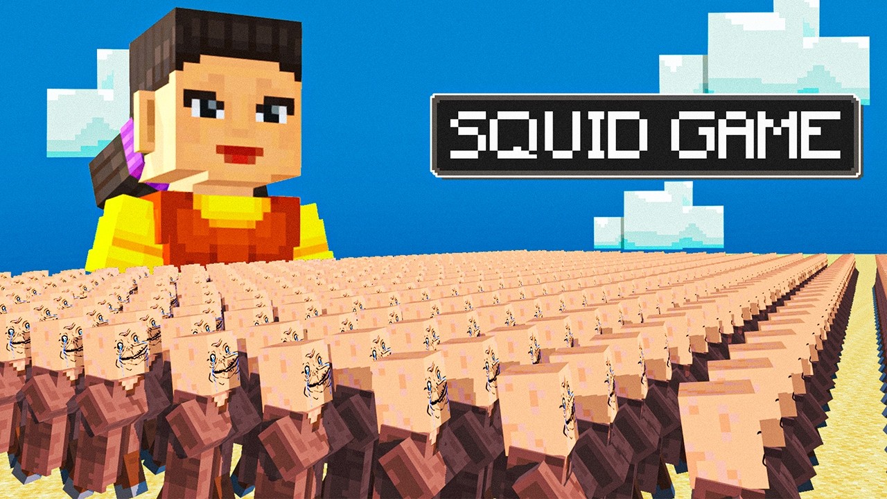 Can 456 Villagers Survive Squid Game in Minecraft? [FULL MOVIE]