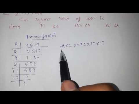 The square root of 4624 is : | CLASS 14 | RRB ALP CBT 1 10 AUG 2018 SHIFT 2 | MATHS | Doubtnut