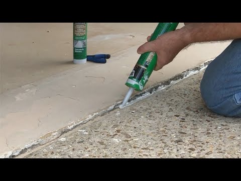 Concrete seam Sealing with caulking gun