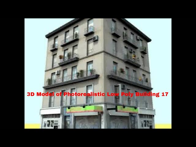 Photorealistic Low Poly Building 17 3D Model - FlatPyramid