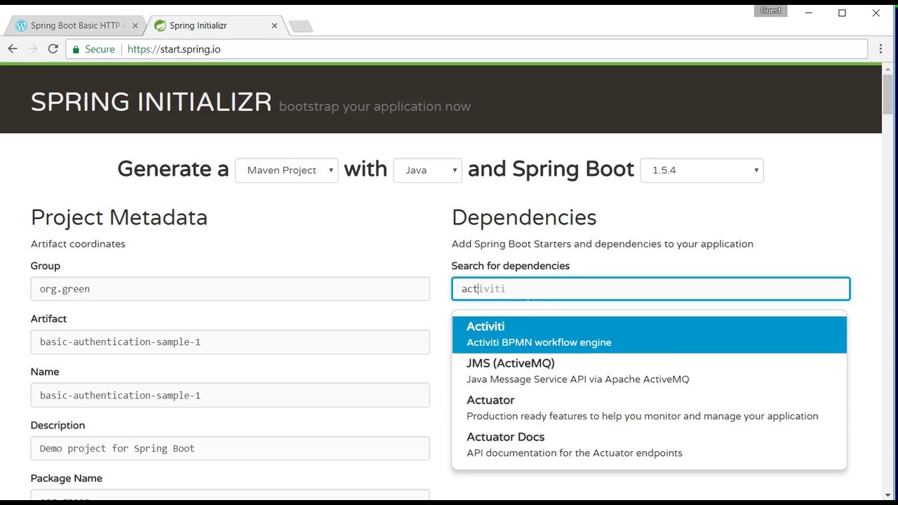 Spring boot Basic HTTP Authentication