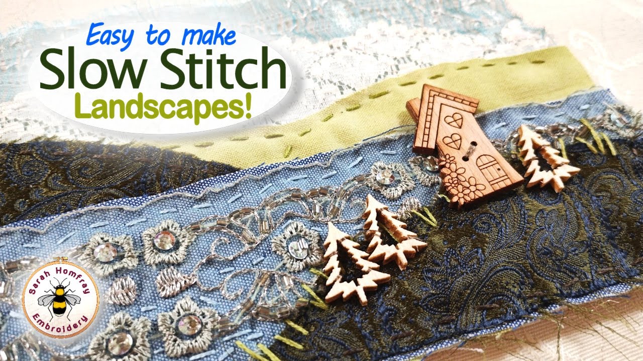 How to easily stitch a mindful slow stitching landscape embroidery!