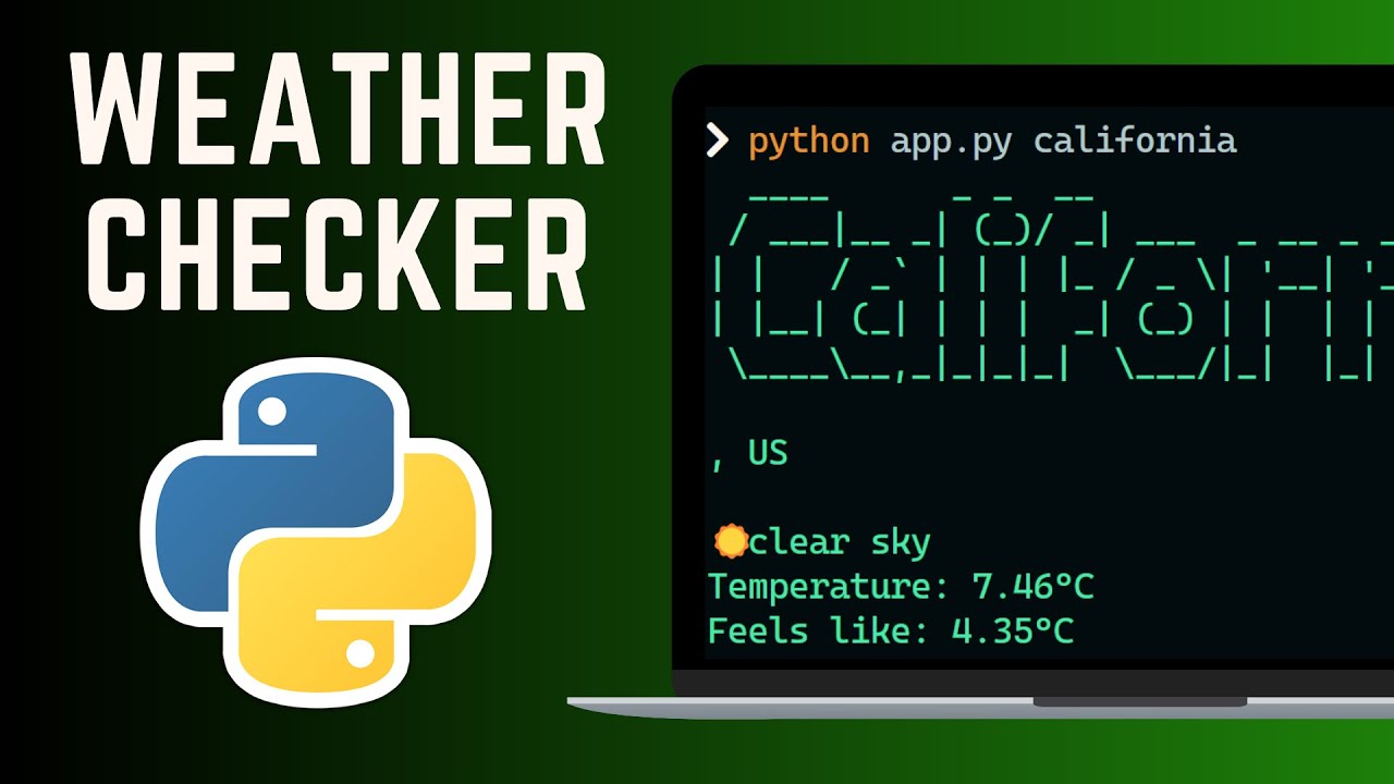 Build Weather Checker CLI App -  Python programming + OpenWeatherMap API