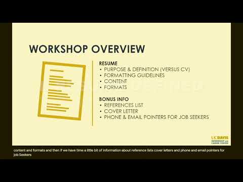 Resume Basics Workshop