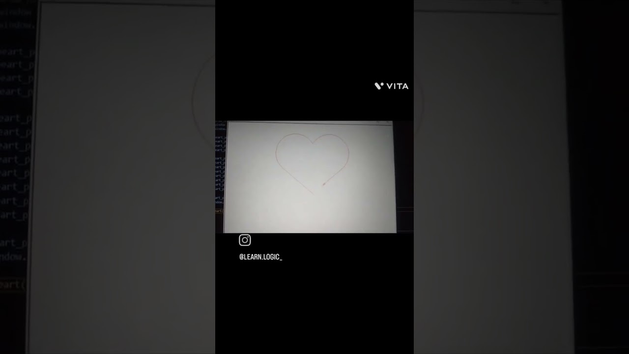 Draw a Heart using python programming language #coding #devloper #code #hacking #edit