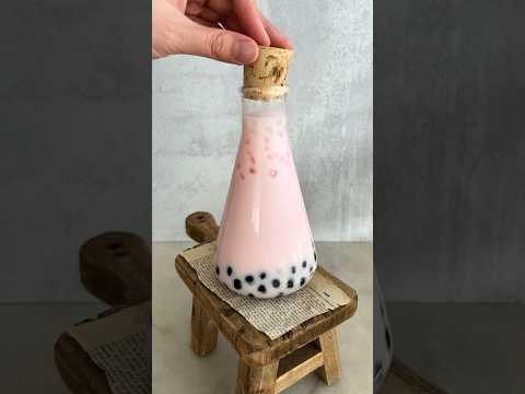 Easy Strawberry Milk Tea Recipe #boba