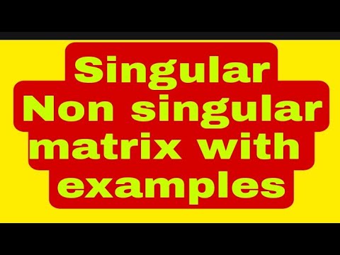 singular and non singular matrix with examples