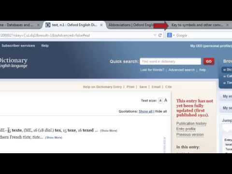 Using the Oxford English Dictionary (OED)