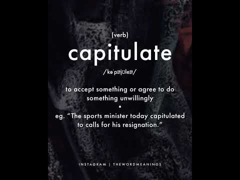 Word of the day : Capitulate | @thewordmeanings #britishenglish #englishgrammar #inglesonline