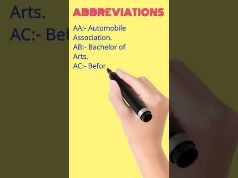 ABBREVIATIONS and Contractions || AA, AB, AC, AD, AM, AV.