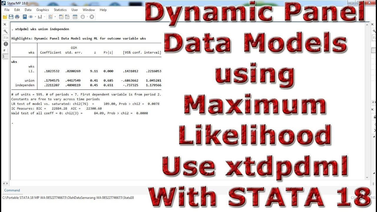 Dynamic Panel Data Models using Maximum Likelihood Use xtdpdml With STATA 18