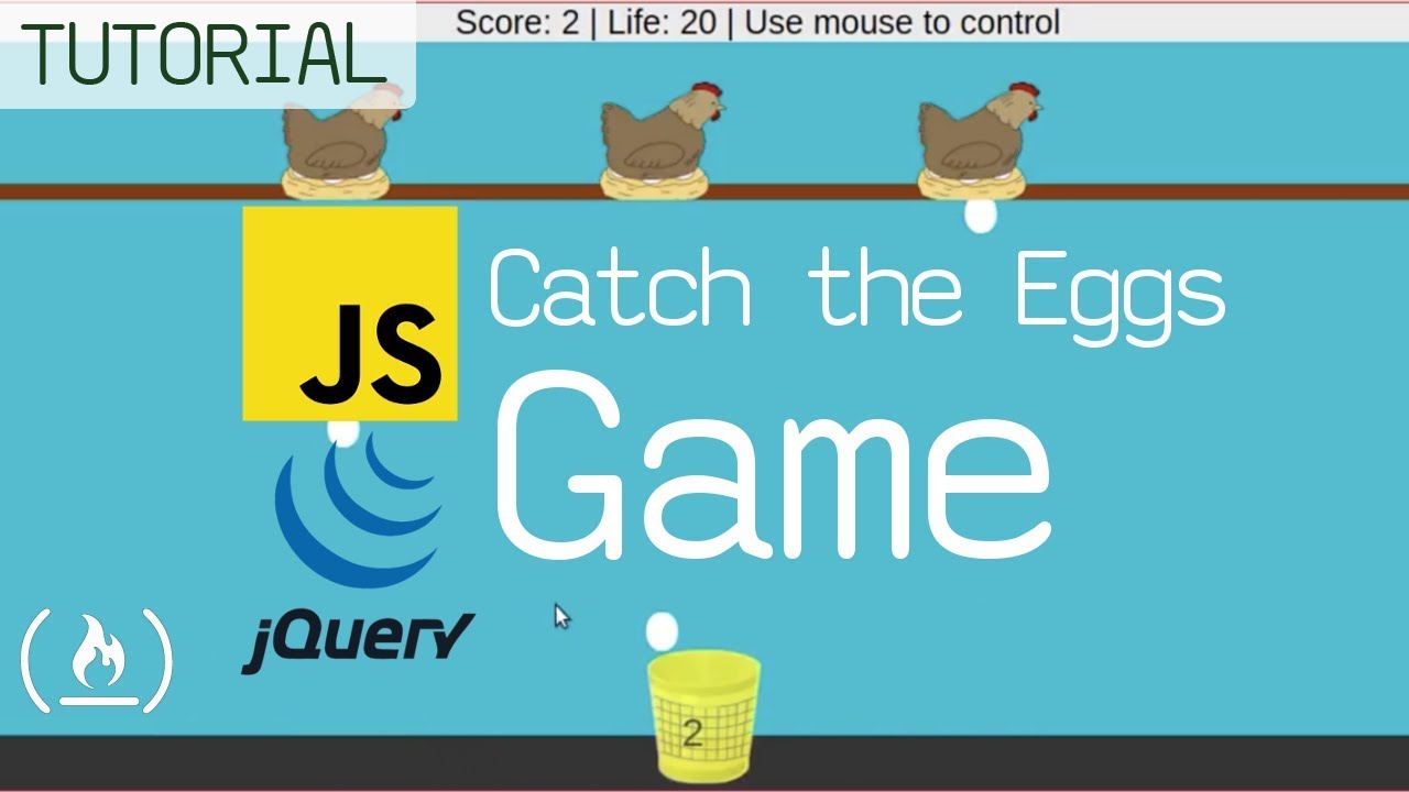 JavaScript / jQuery GameDev Tutorial: Catch the Eggs