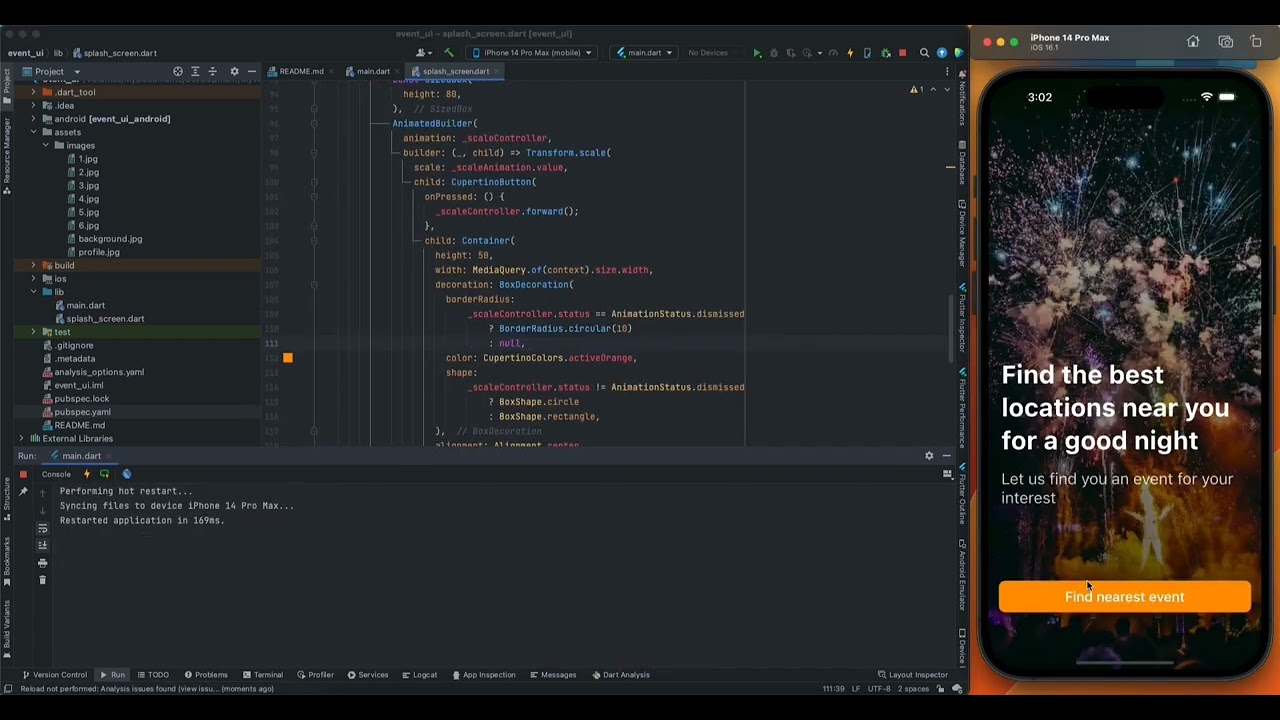 Flutter Speed Code | Event UI with animation (iOS Style)