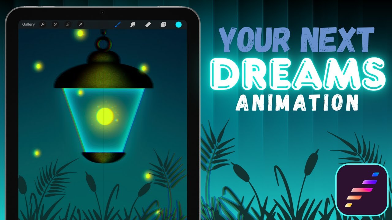 Dreams 2: Easy Procreate Animation  | Fireflies & Lantern | Tutorial