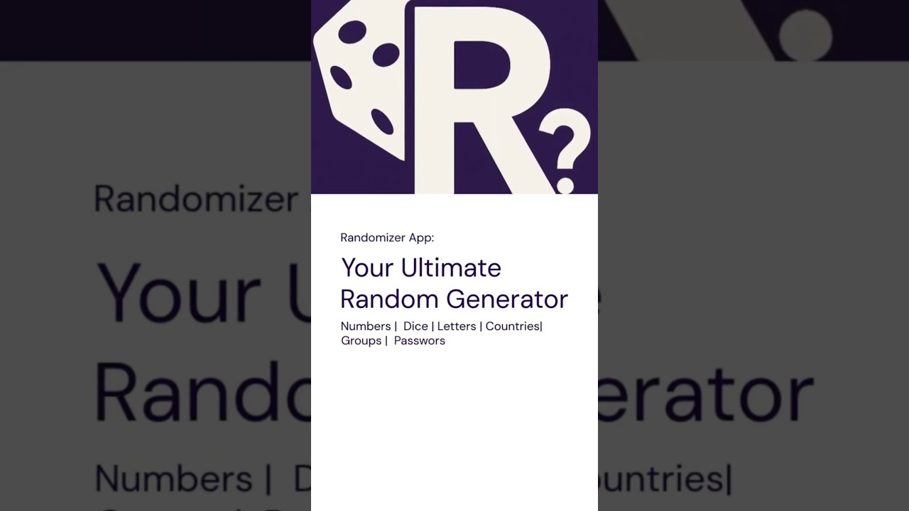Randomizer App: Your Random Generator