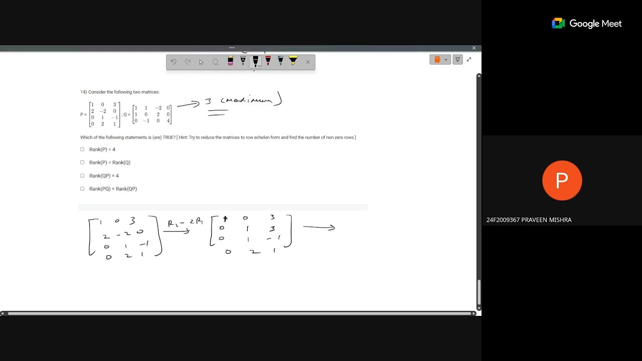 Maths 2 | TA Session - Week 4a