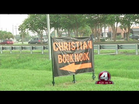 Christian book store owner says its being persecuted