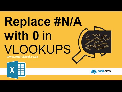 How to replace NA with 0 in Excel